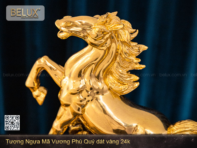 Tượng Ngựa Mã Vương Phú Quý Dát Vàng 24K